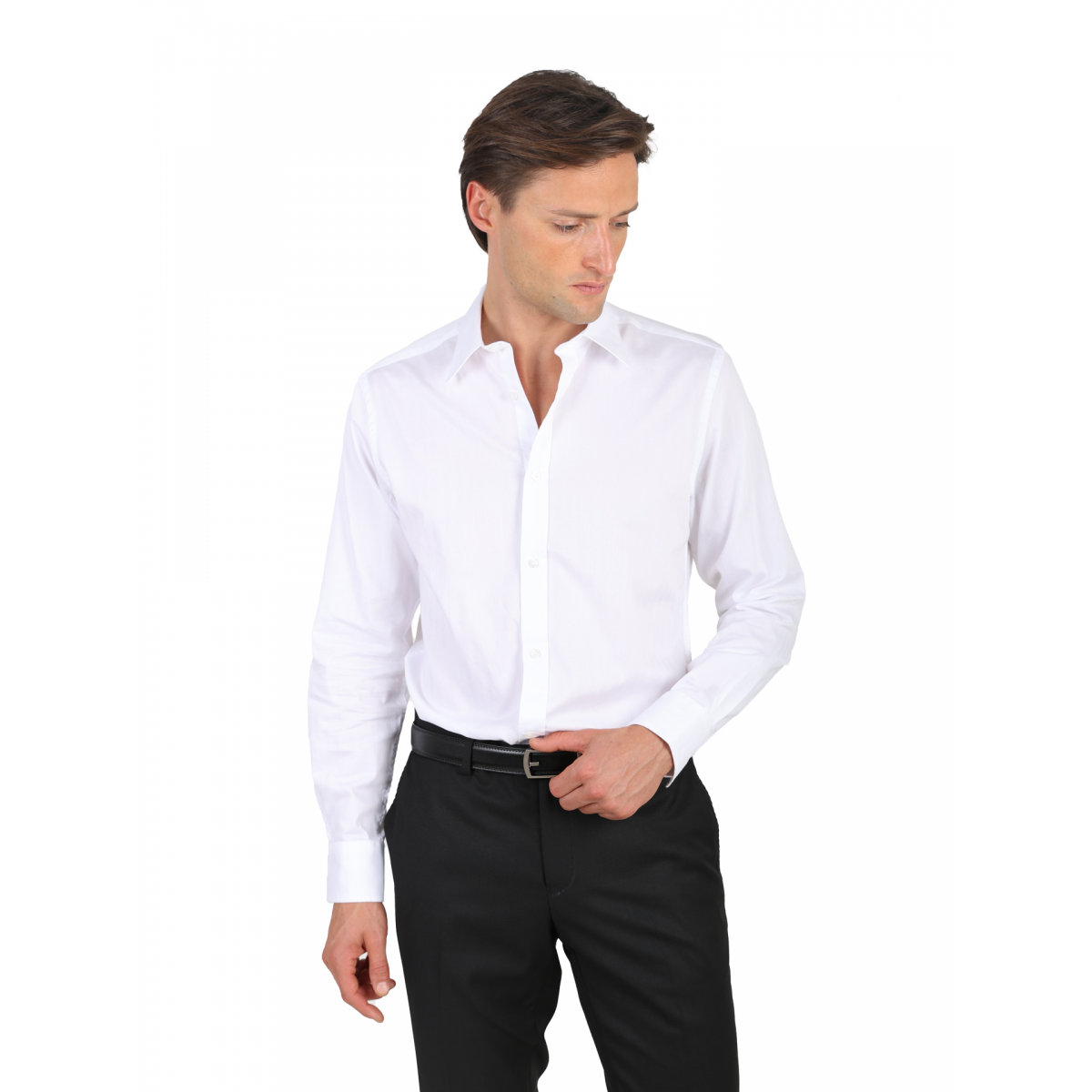 Regular fit plain elegant shirt - CAM0869BRANCO | Suits Inc