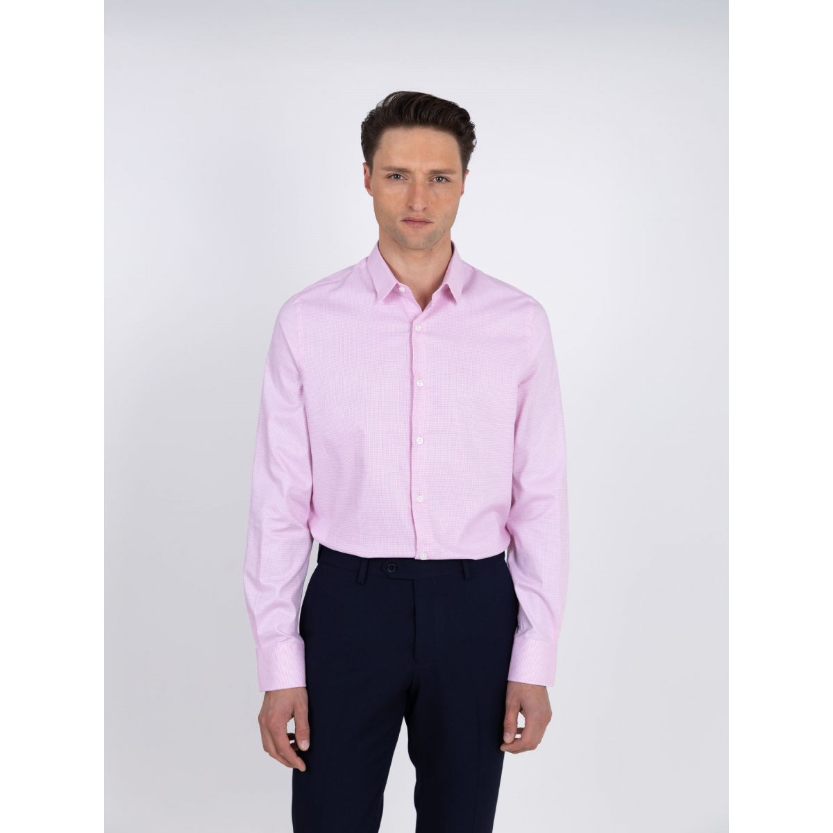 Slim fit plain classic shirt - CAM0907ROSA - Suits Inc