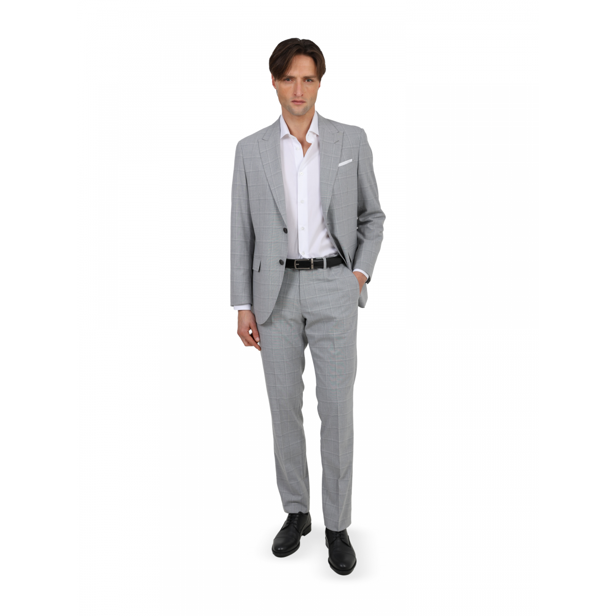 Regular-fit micro-pattern suit - FAT0985CINZA - Suits Inc