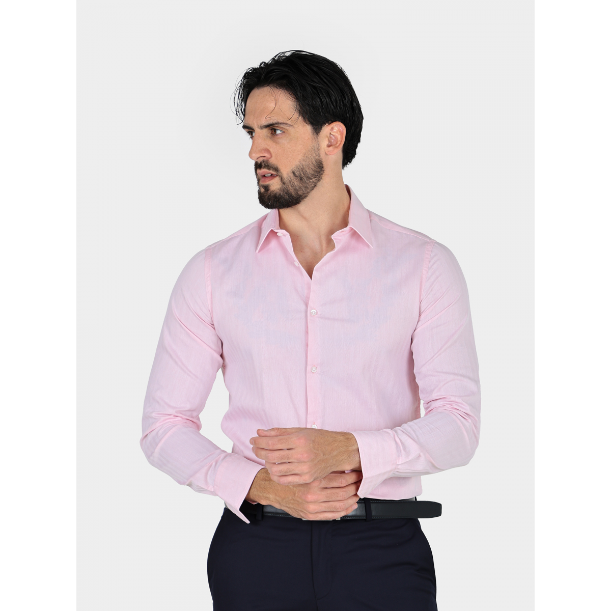 Regular fit plain classic shirt - CAM0868ROSA - Suits Inc