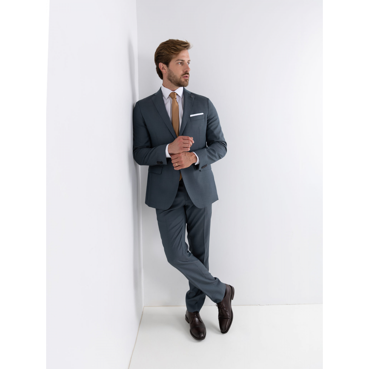 Slim fit suit with micro pattern - FAT0981VERDE - Suits Inc